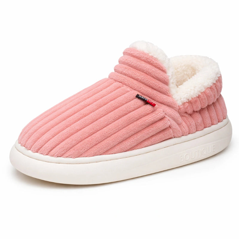 Chaussons d'Hiver Chauds en Velours Côtelé avec Doublure Peluche ...